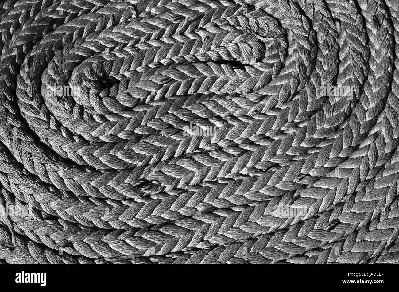 The ropes braided in bays on an ancient sailing vessel Stock Photo - Alamy