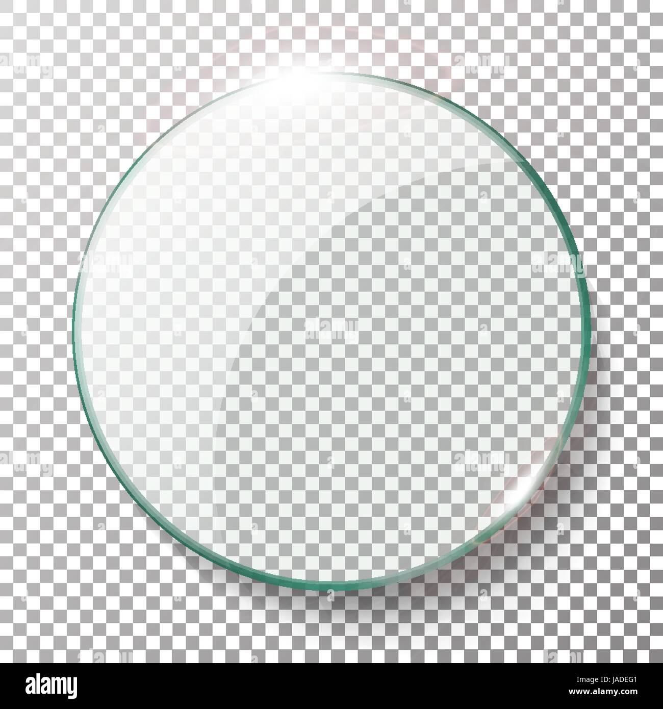 Transparent Round Circle Vector Realistic Illustration. Glass Plate ...