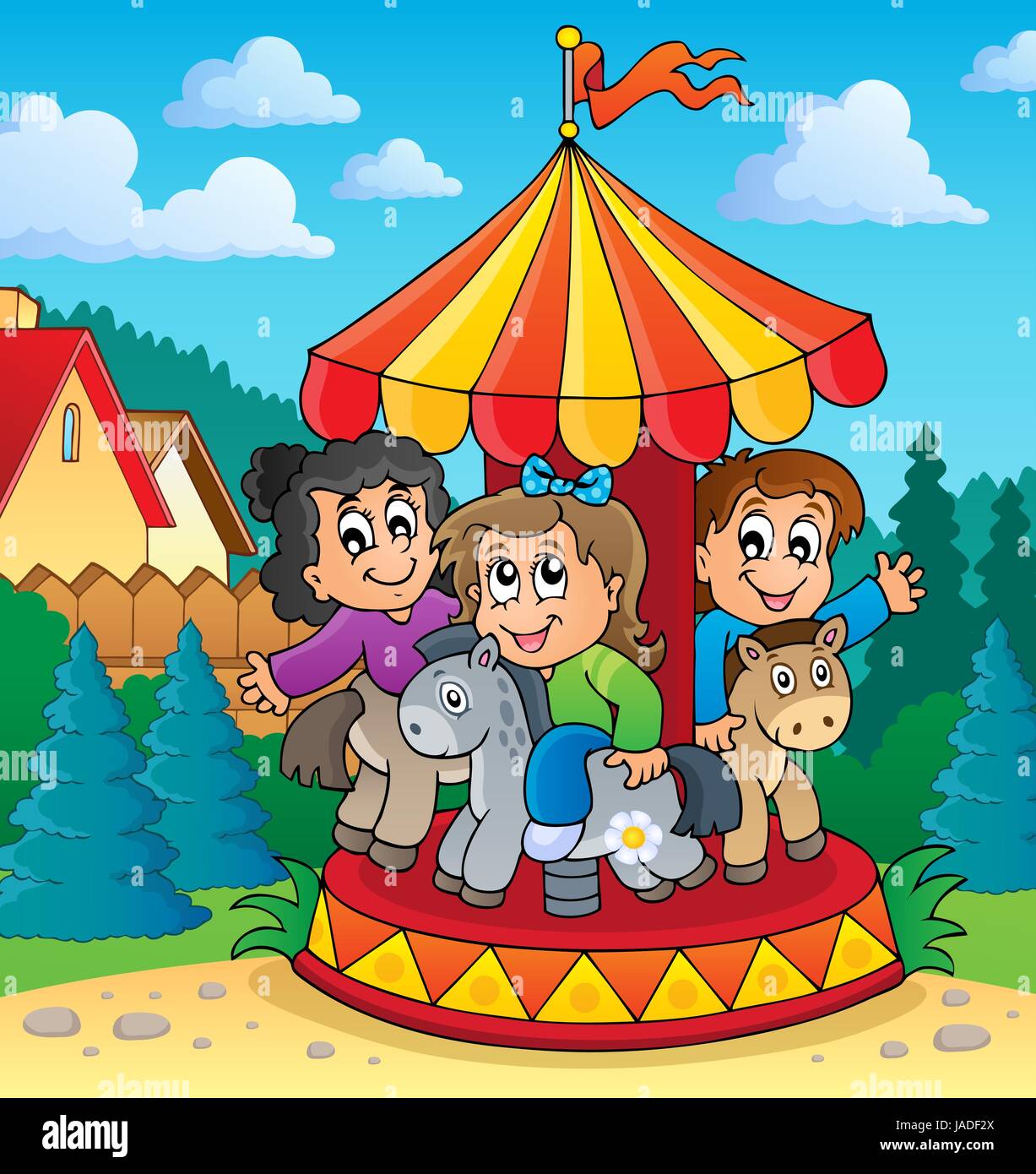 Carousel theme image 2 - picture illustration Stock Photo - Alamy