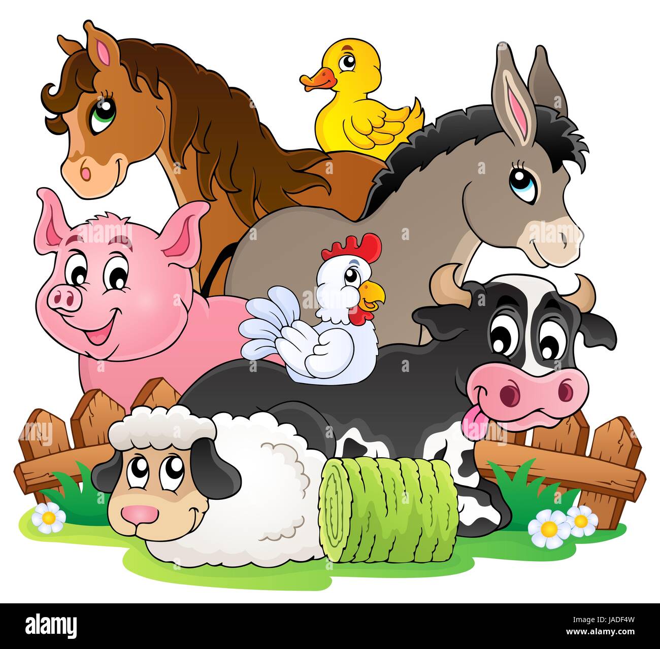 Farm animals topic image 2 - picture illustration Stock Photo - Alamy