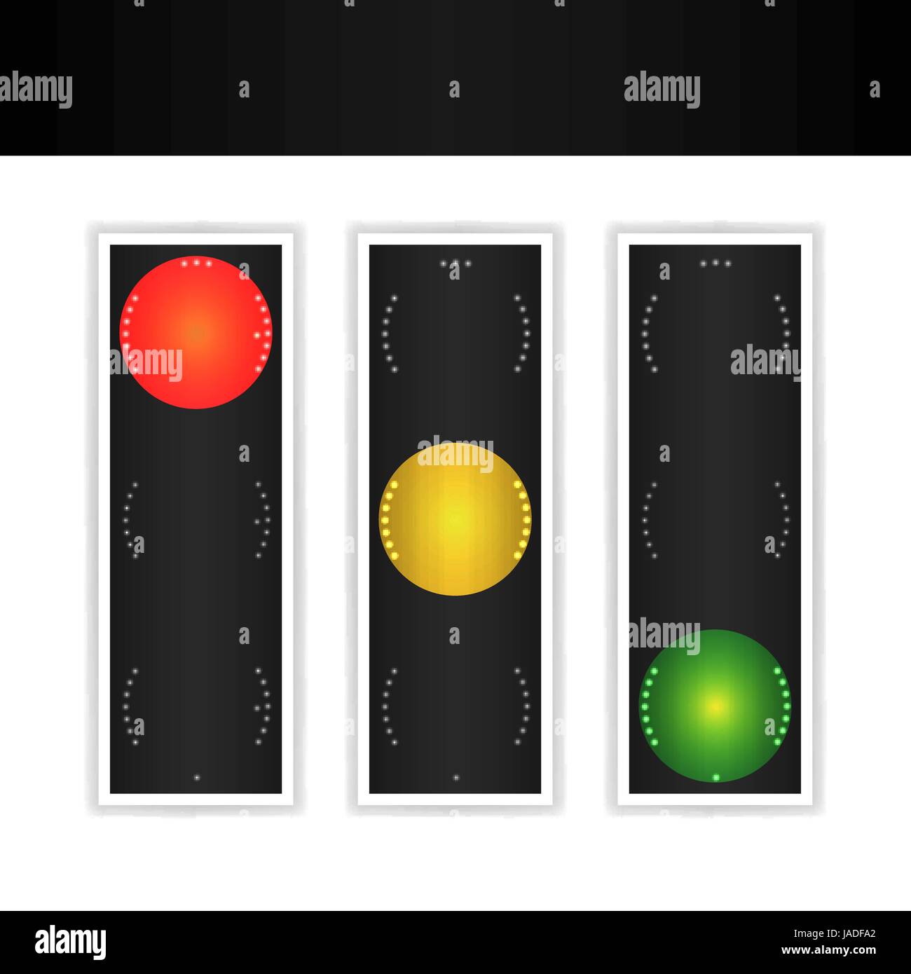 Road Traffic Light Vector. Realistic LED Panel With Time. Sequence ...