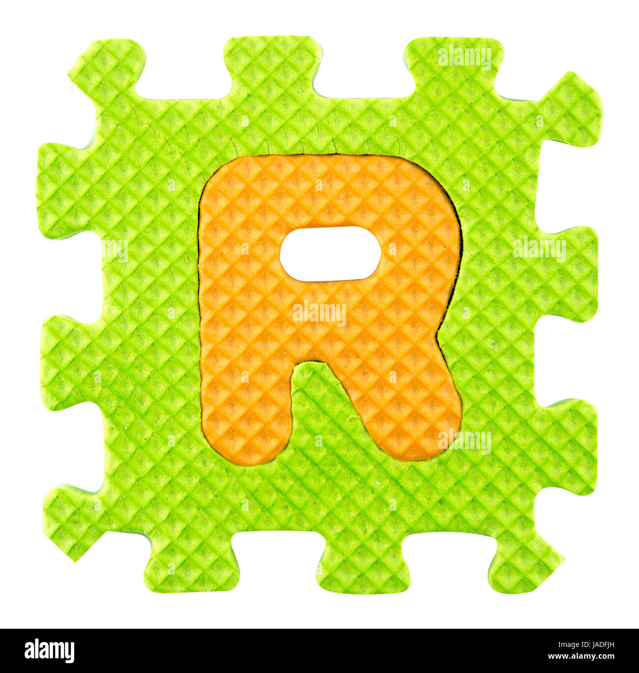 R letter, Alphabet puzzle isloated on white background , with clipping ...