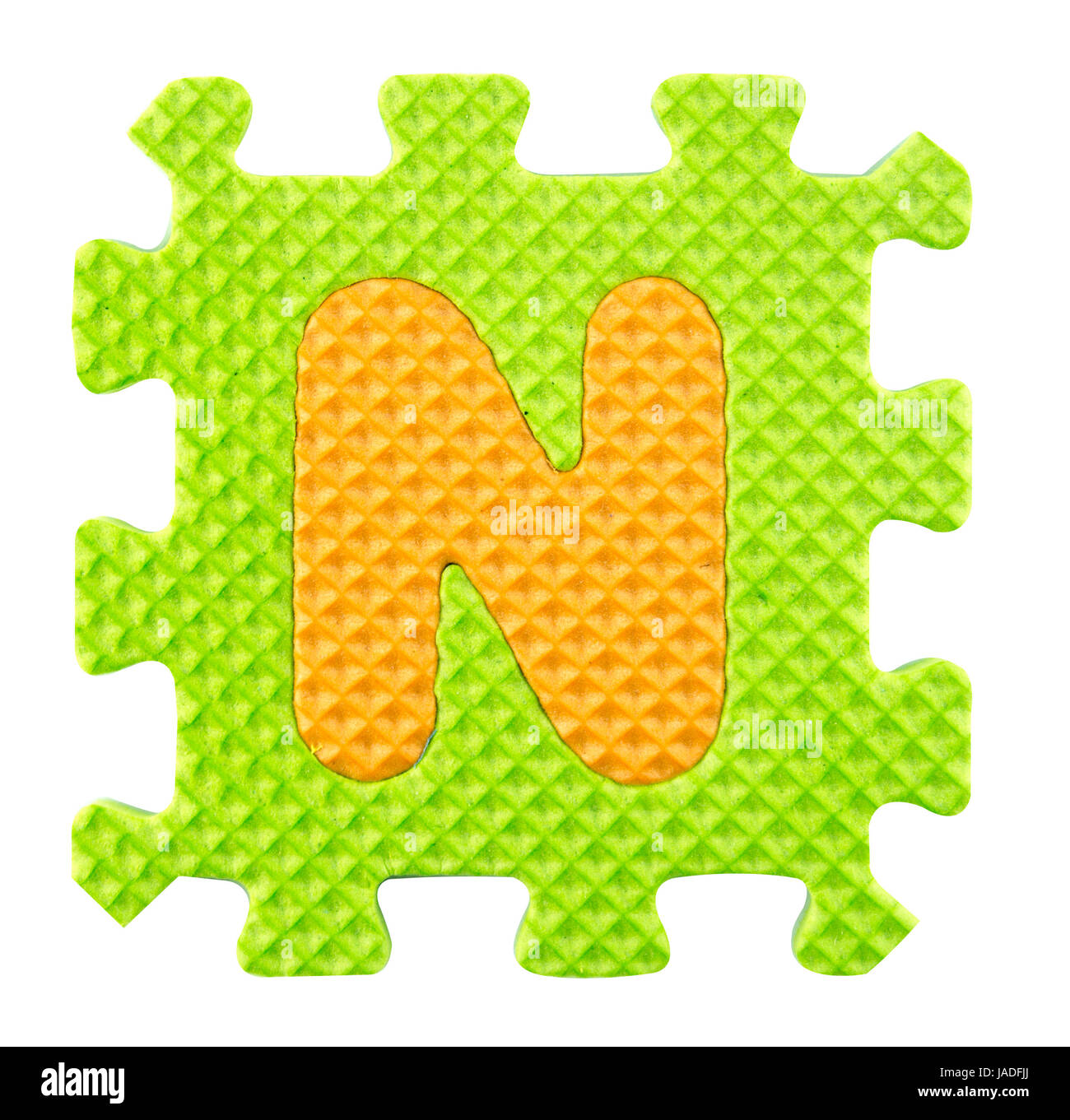 N letter, Alphabet puzzle isloated on white background , with clipping ...