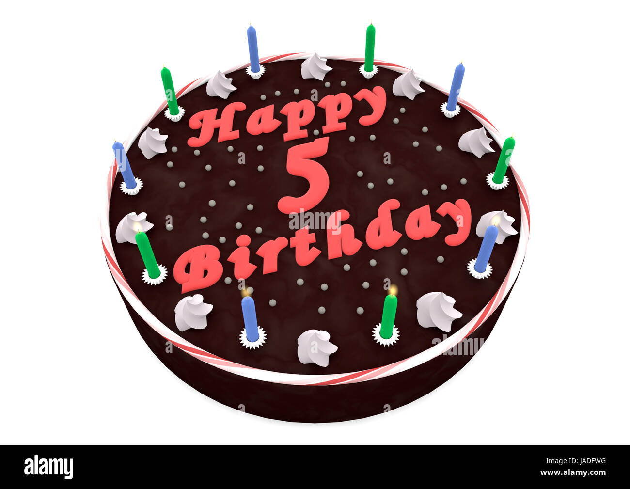 chocolate cake with Happy Birthday and the age Stock Photo - Alamy