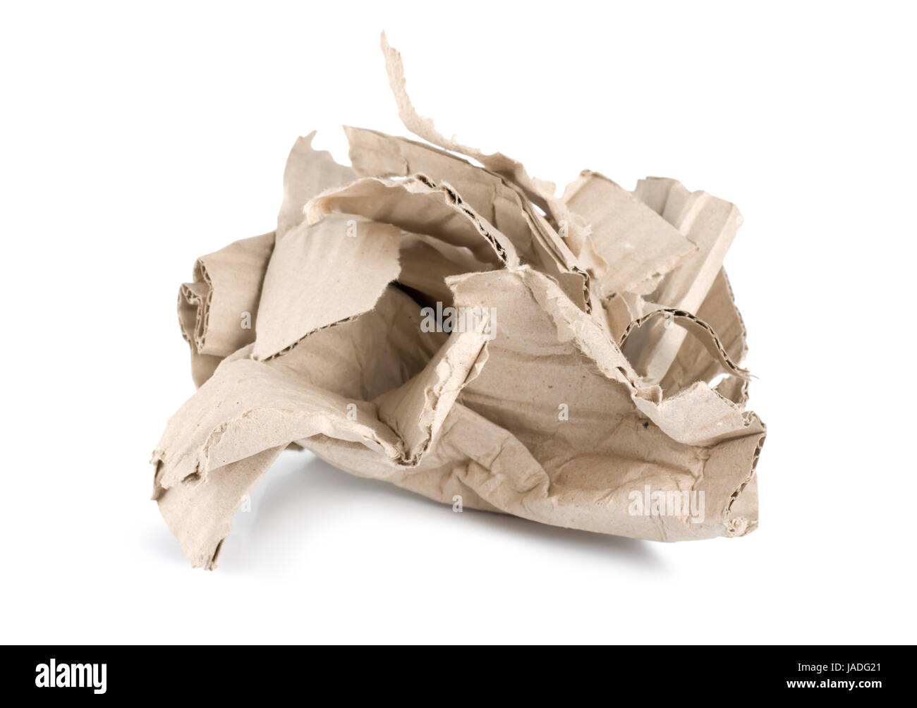 Crumpled cardboard isolated on a white background Stock Photo - Alamy