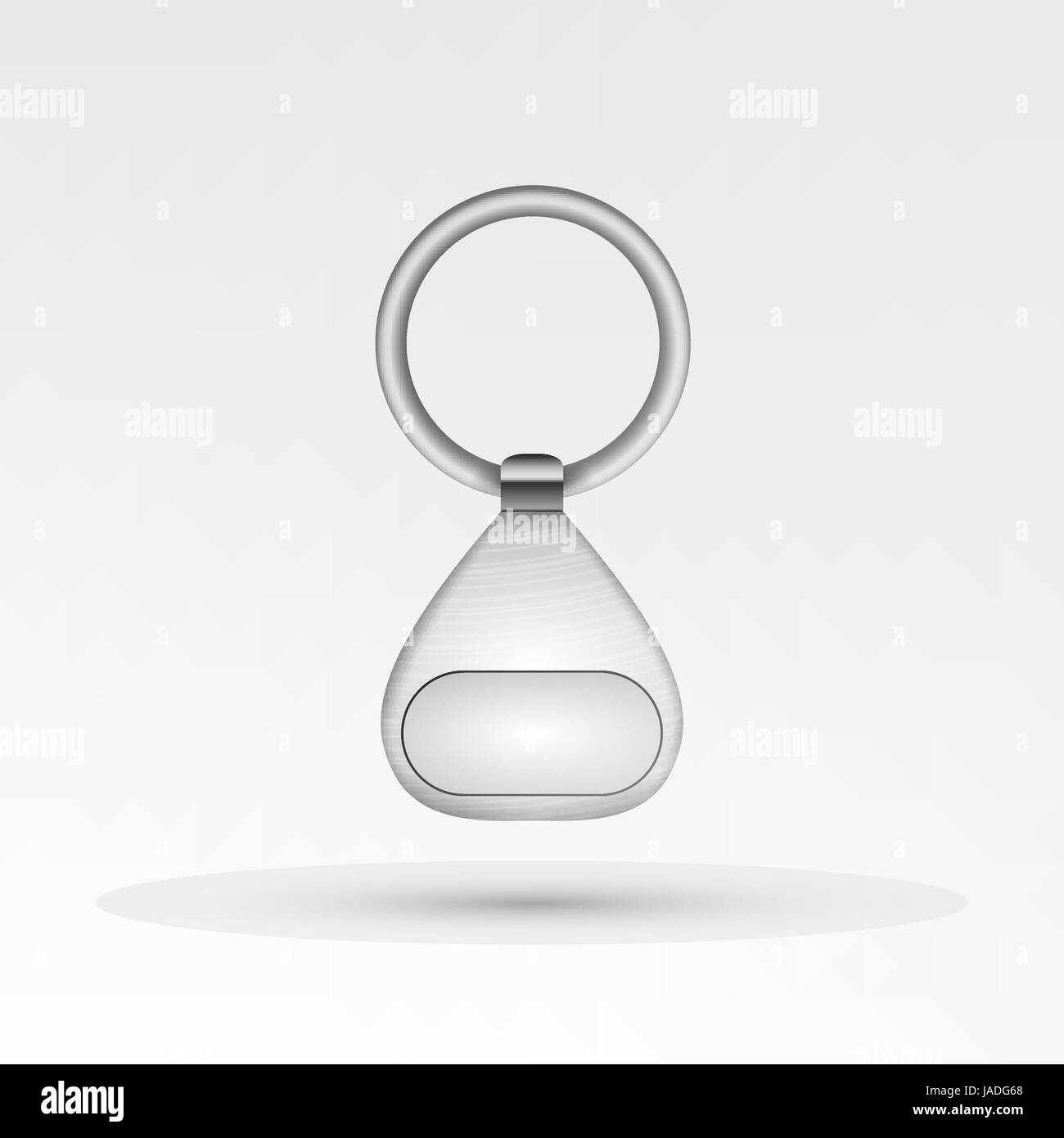 Realistic Template Metal Keychain Vector. 3d Key Chain With Ring For ...