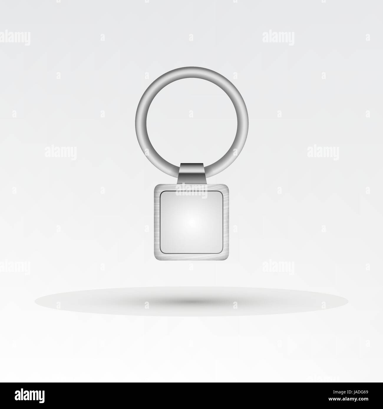 Realistic Template Metal Keychain Vector. 3d Key Chain With Ring For ...