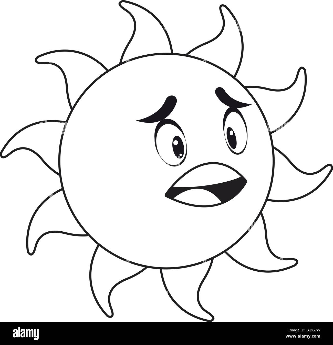 outlined sunny face smiling character icon Stock Vector Image & Art - Alamy