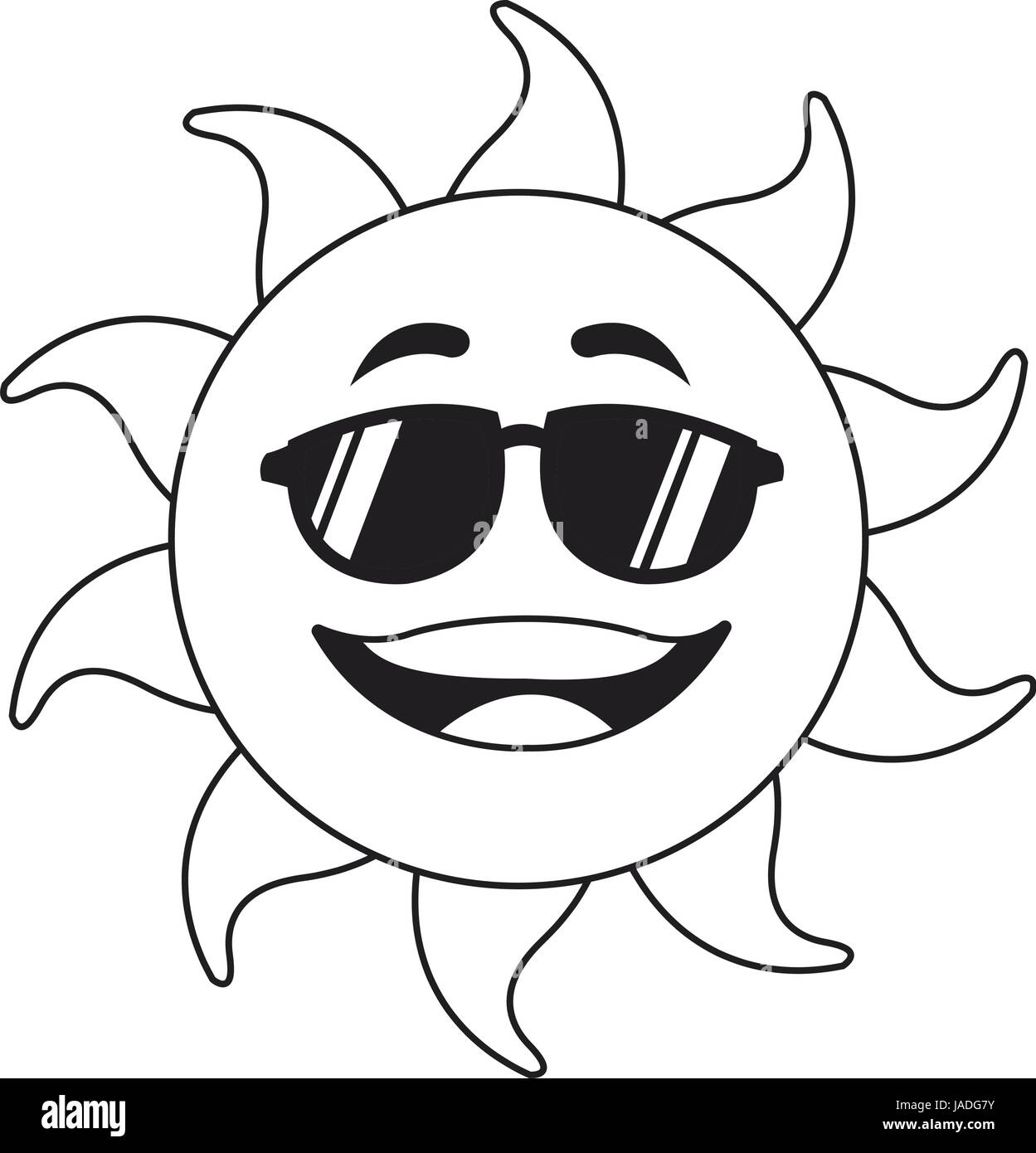 outlined sunny face smiling character icon Stock Vector Image & Art - Alamy
