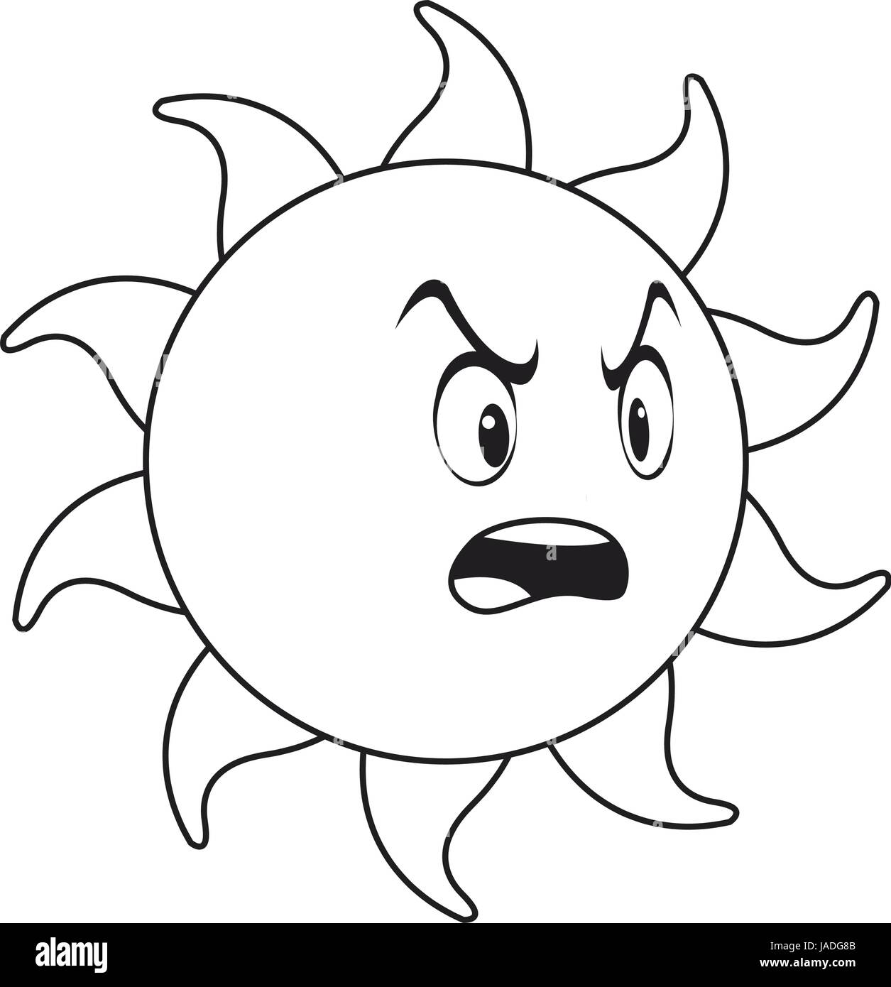 outlined sunny face smiling character icon Stock Vector Image & Art - Alamy