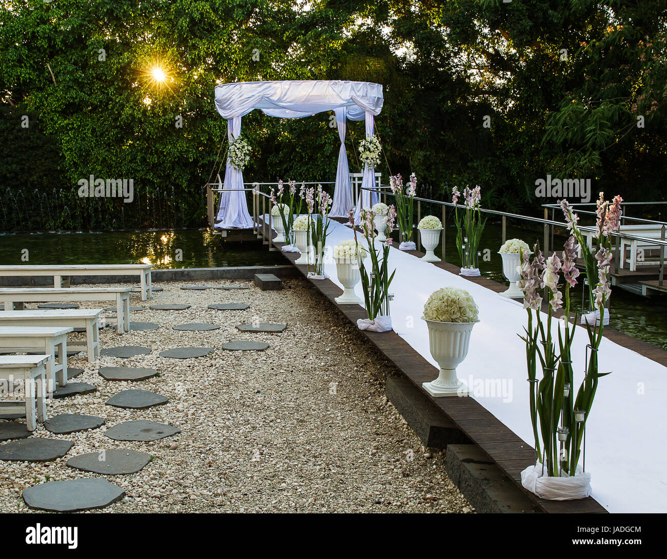 Beautiful photo of the Jewish Hupa , wedding putdoor Stock Photo - Alamy