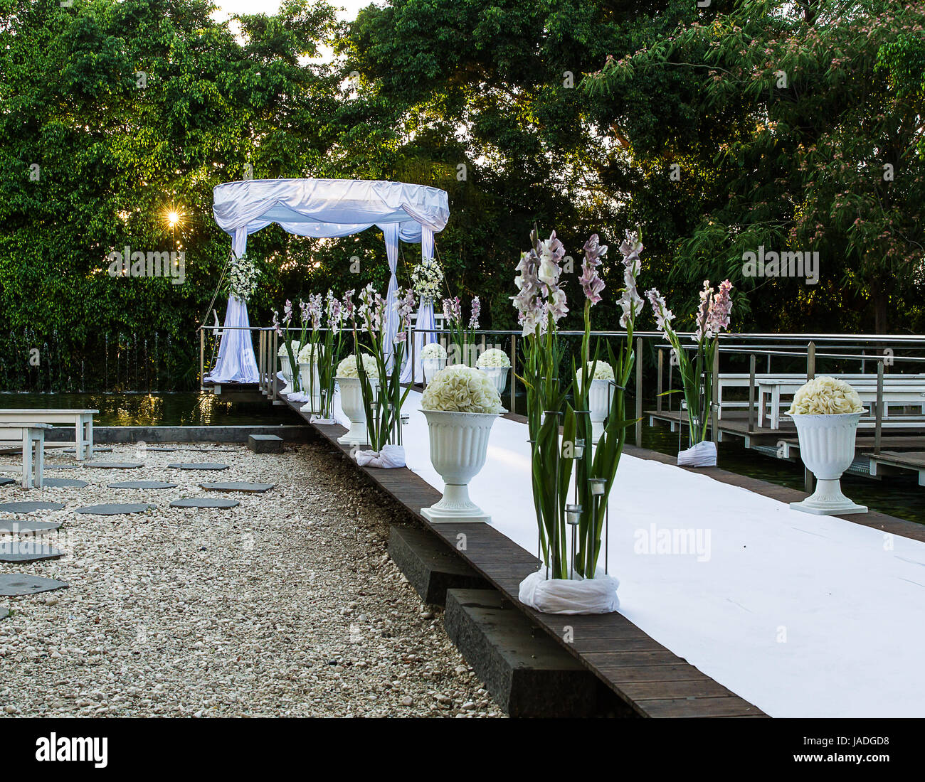 Beautiful photo of the Jewish Hupa , wedding putdoor Stock Photo - Alamy