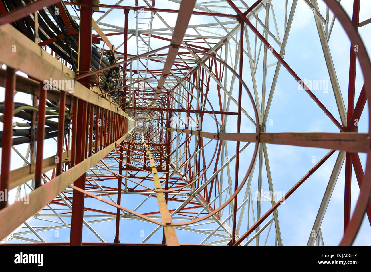view from the bottom of a tower Stock Photo - Alamy