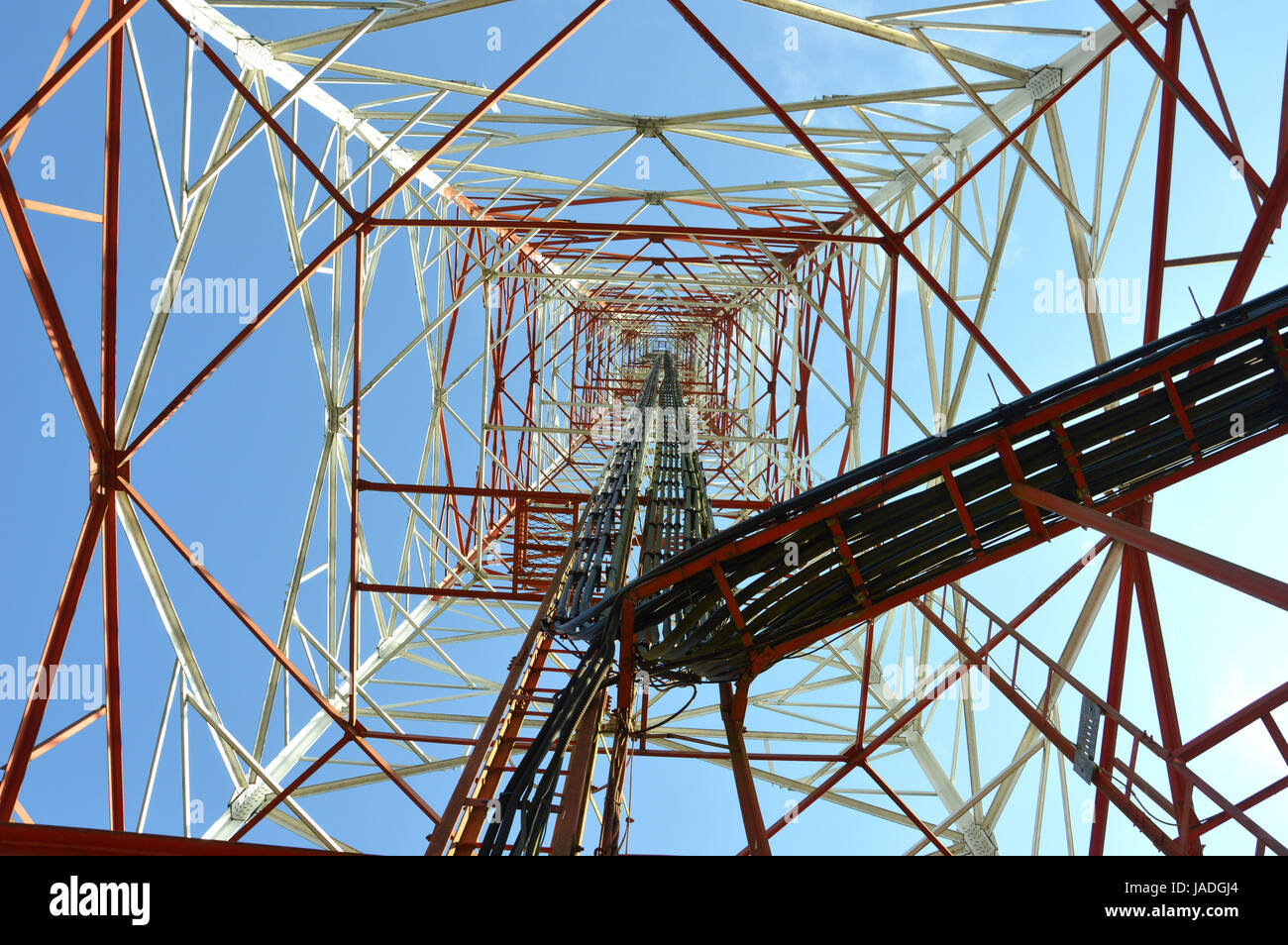 view from the bottom of a tower Stock Photo - Alamy