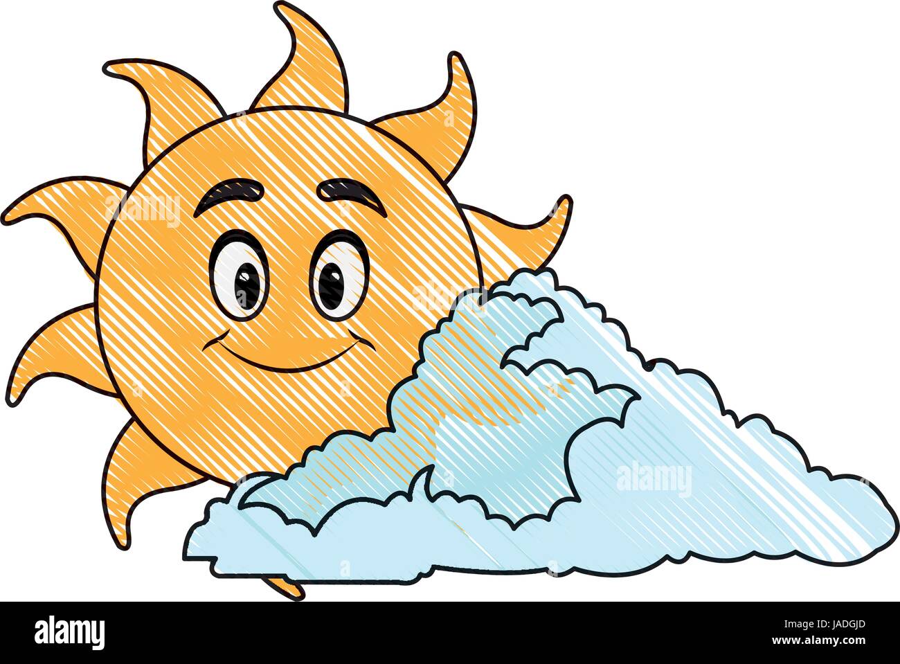 Drawing cute smiling cartoon sun hi-res stock photography and images ...