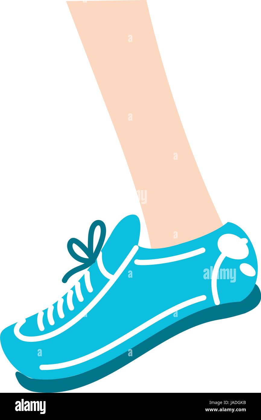 leg with sport sneaker to practice exercise Stock Vector Image & Art ...
