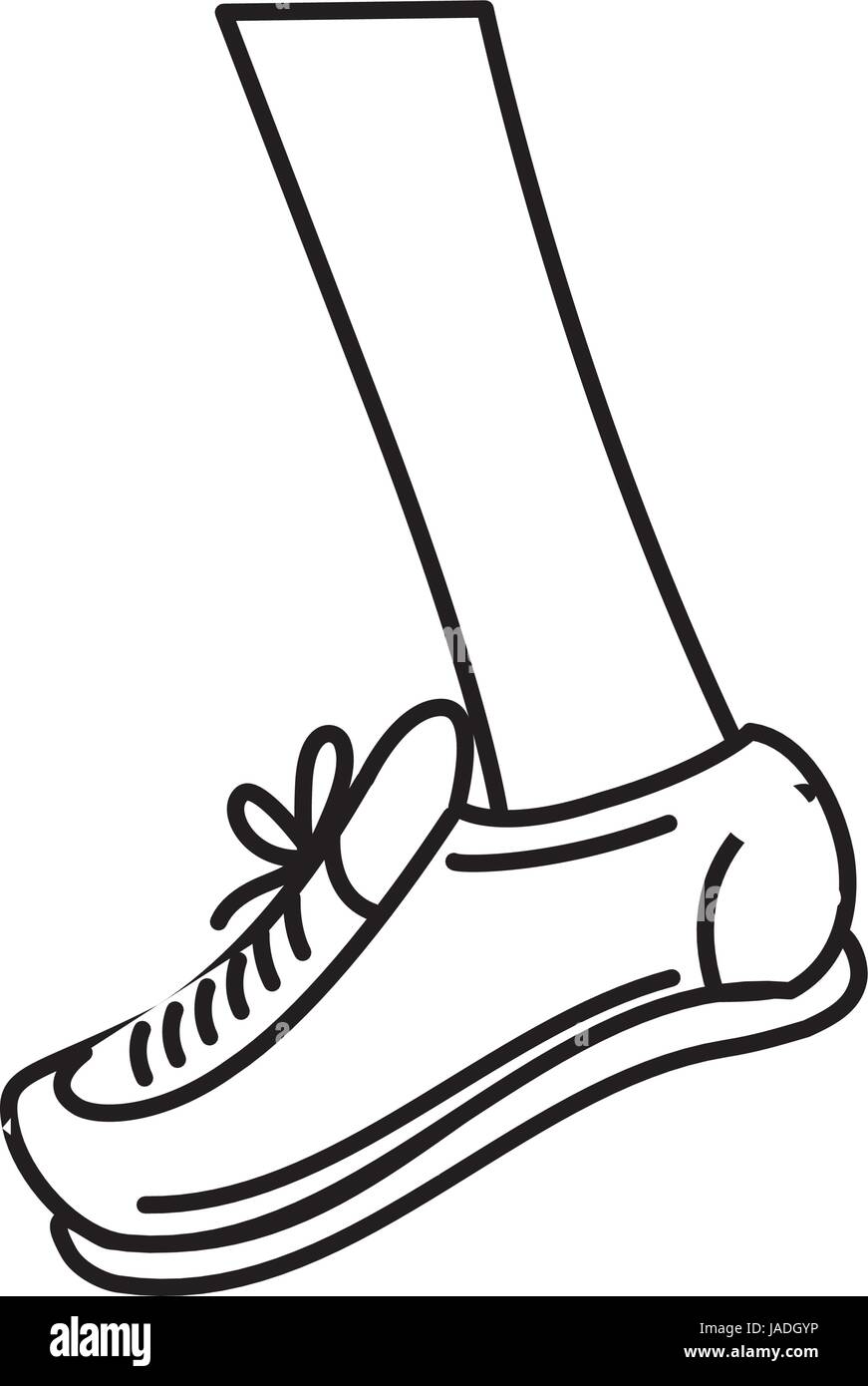 line leg with sport sneaker to practice exercise Stock Vector Image ...
