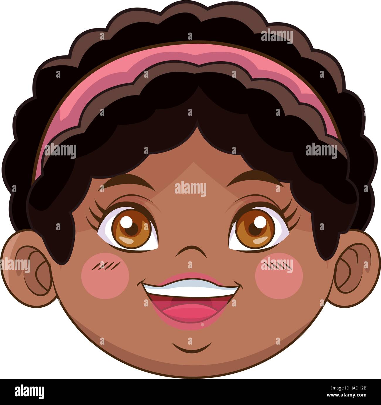 cute cartoon girl laugh face expression vector illustration Stock ...