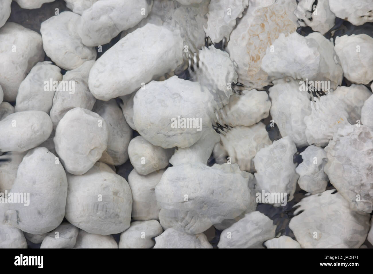 A picture of a bunch of white stones in shallow water Stock Photo - Alamy