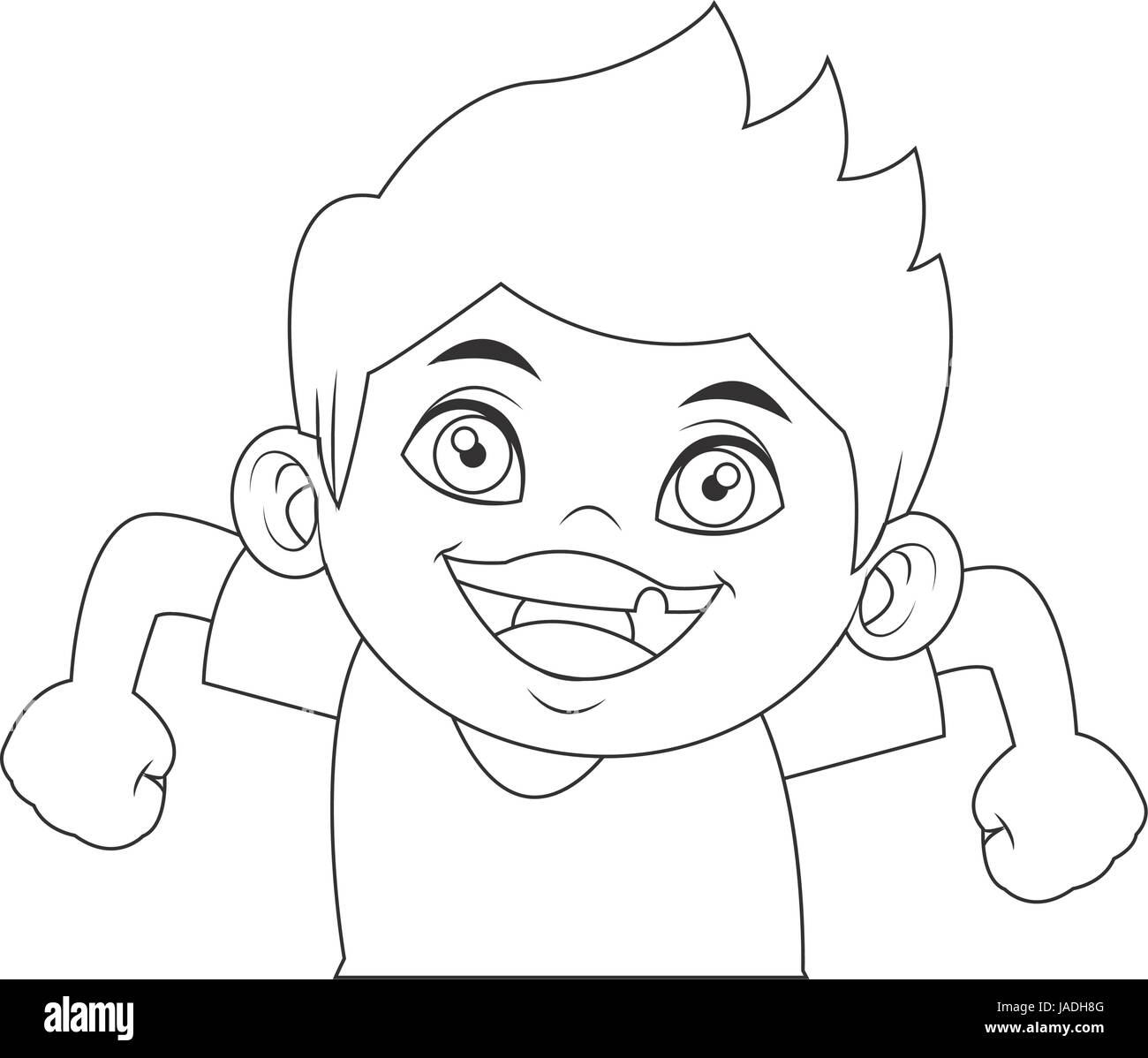 cute boy character comic young happy icon Stock Vector Image & Art - Alamy