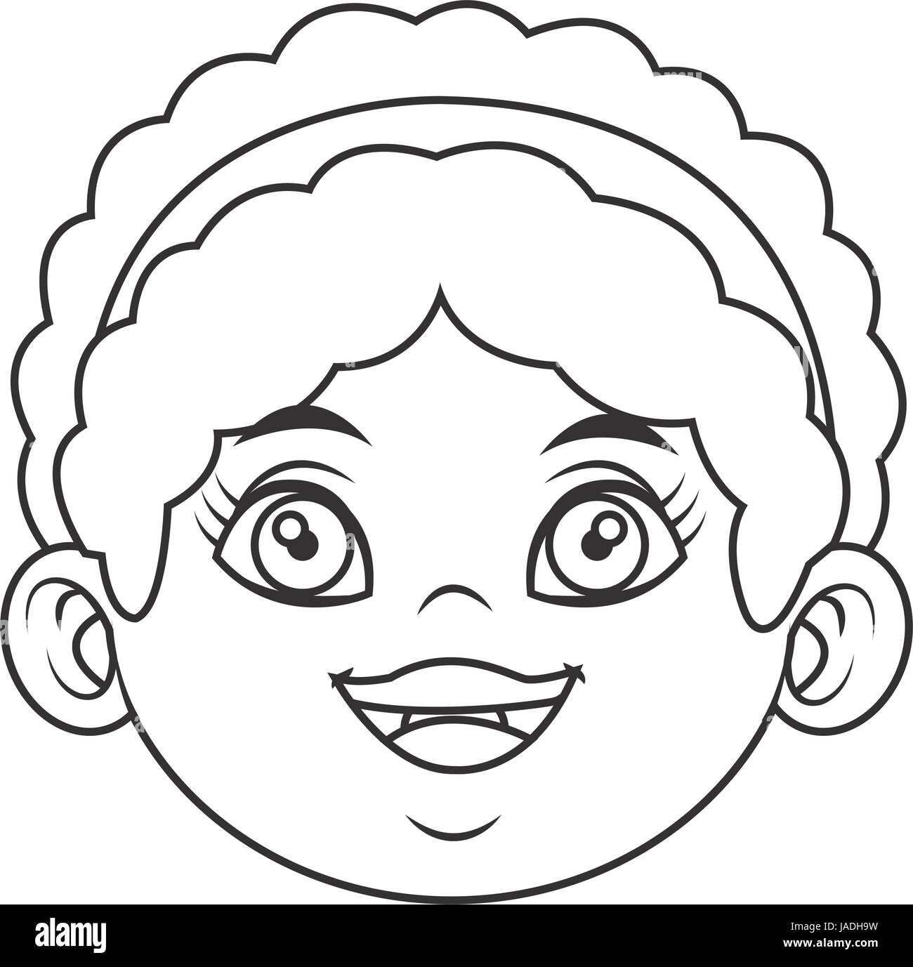 cute cartoon girl laugh face expression vector illustration Stock ...