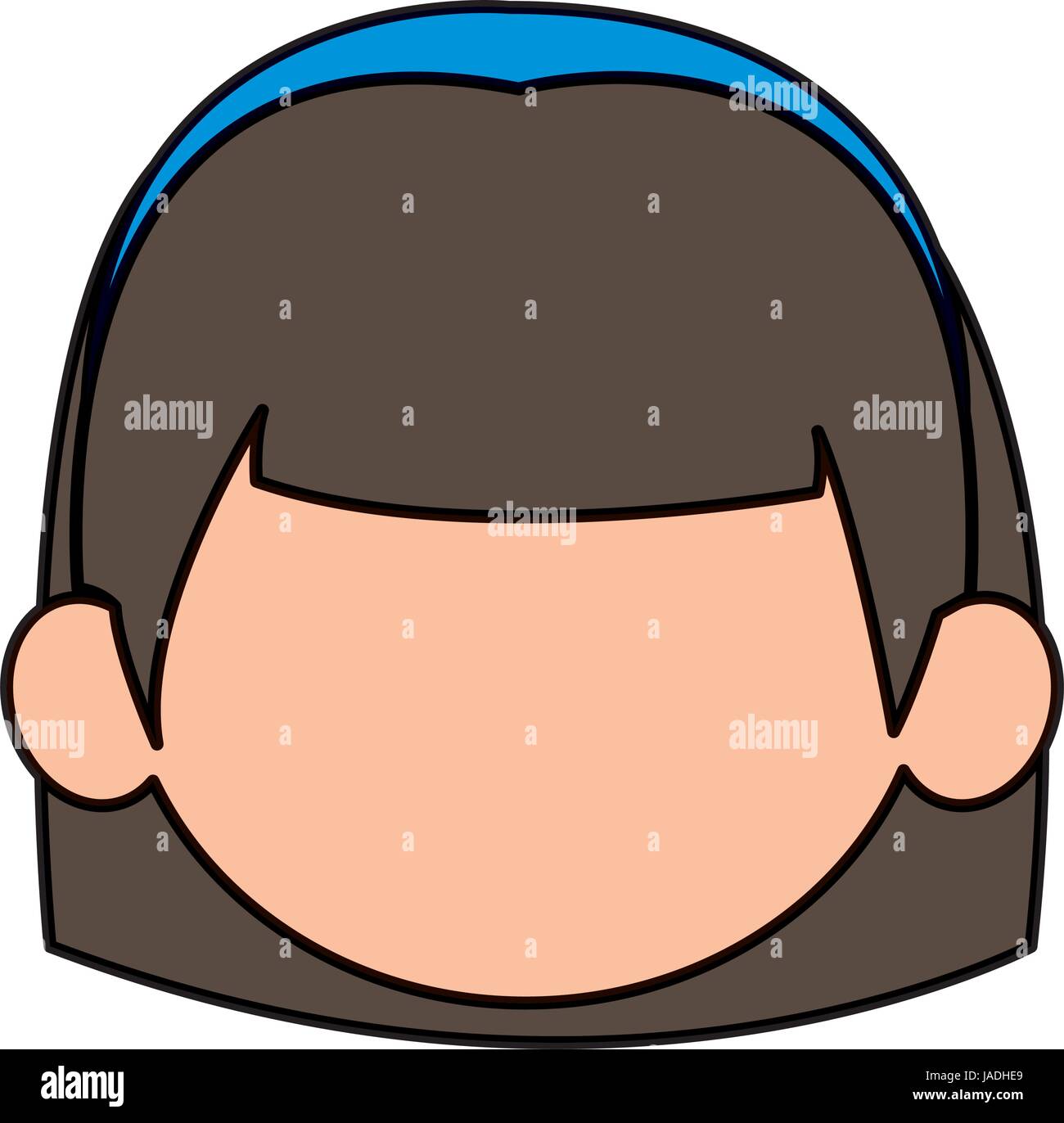 cute cartoon girl laugh face expression vector illustration Stock ...