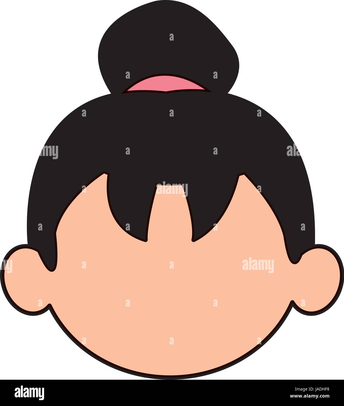 cute cartoon girl laugh face expression vector illustration Stock ...