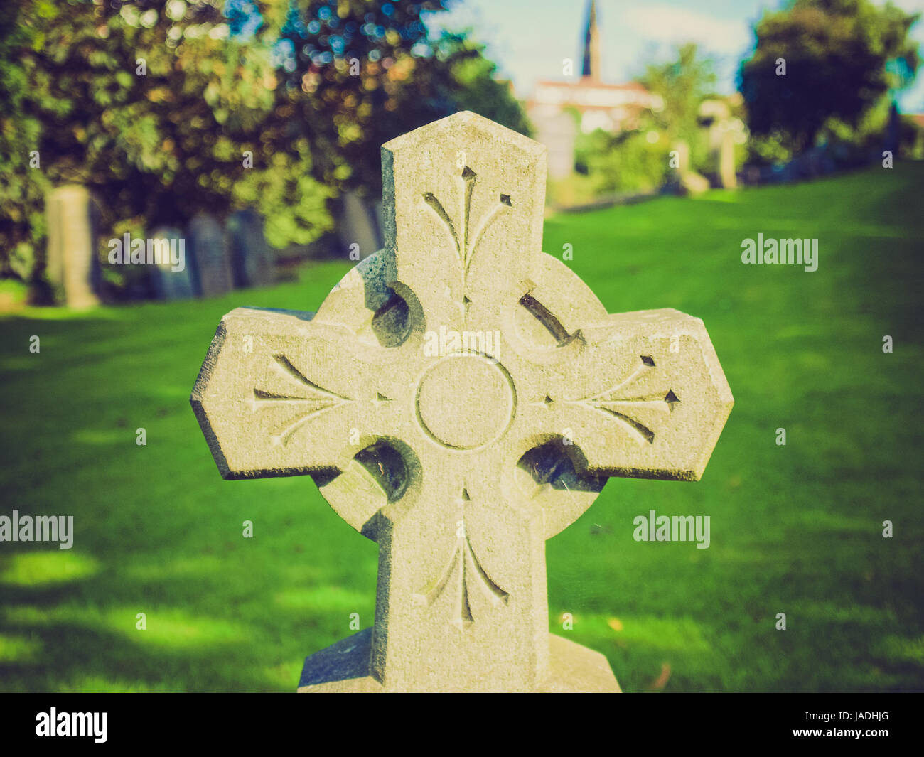 Vintage look The Glasgow necropolis, Victorian gothic garden cemetery ...