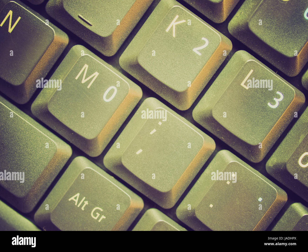Vintage looking Detail of keys on a computer keyboard Stock Photo - Alamy