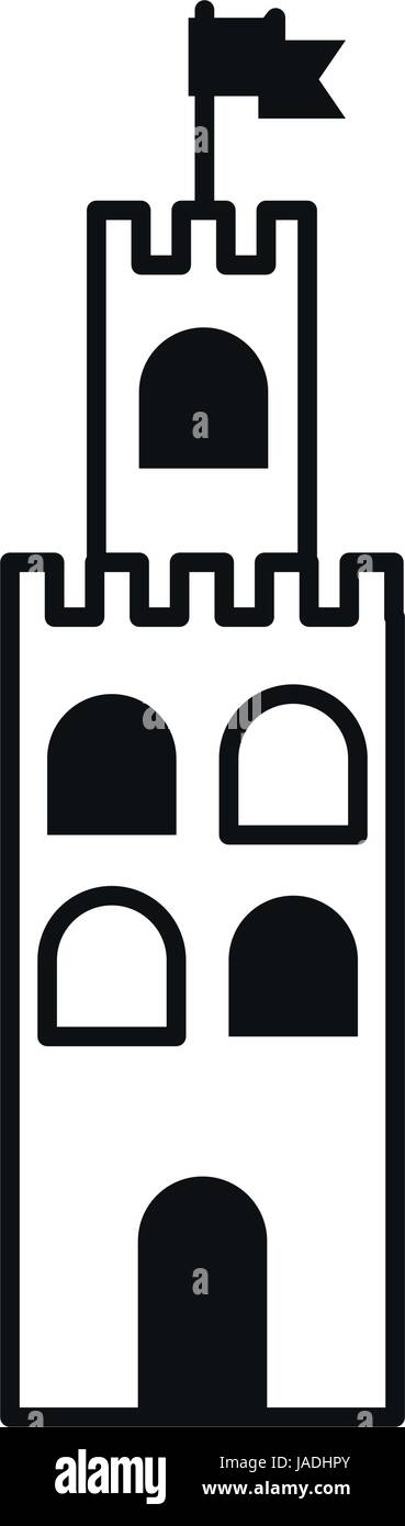 contour castle built on an kingdom to protect them Stock Vector Image ...