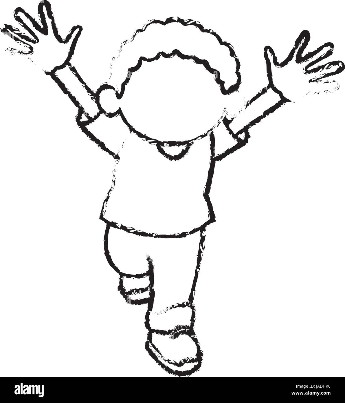 sketch little boy young cheerful celebration Stock Vector Image & Art ...