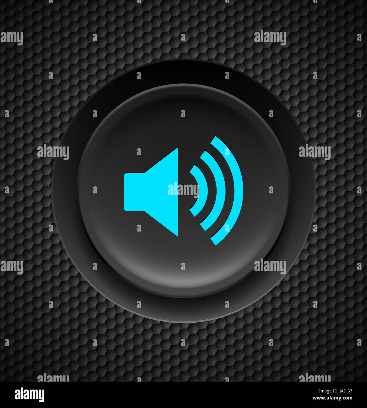 Black and blue sound button on carbon background Stock Photo - Alamy