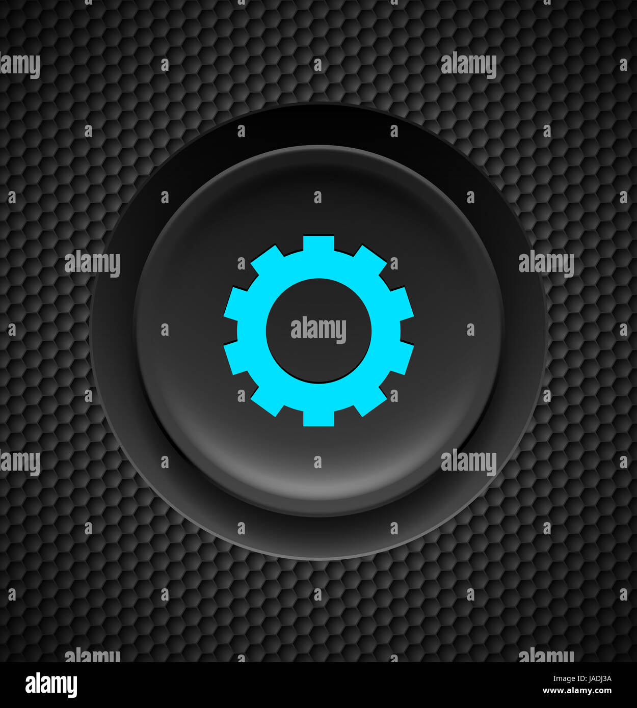 Black button with blue settings sign on carbon background Stock Photo ...