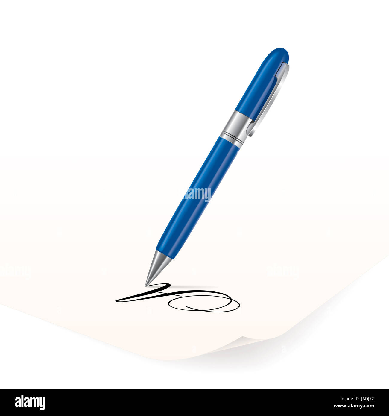 Vector image of blue pen writing on paper Stock Photo - Alamy