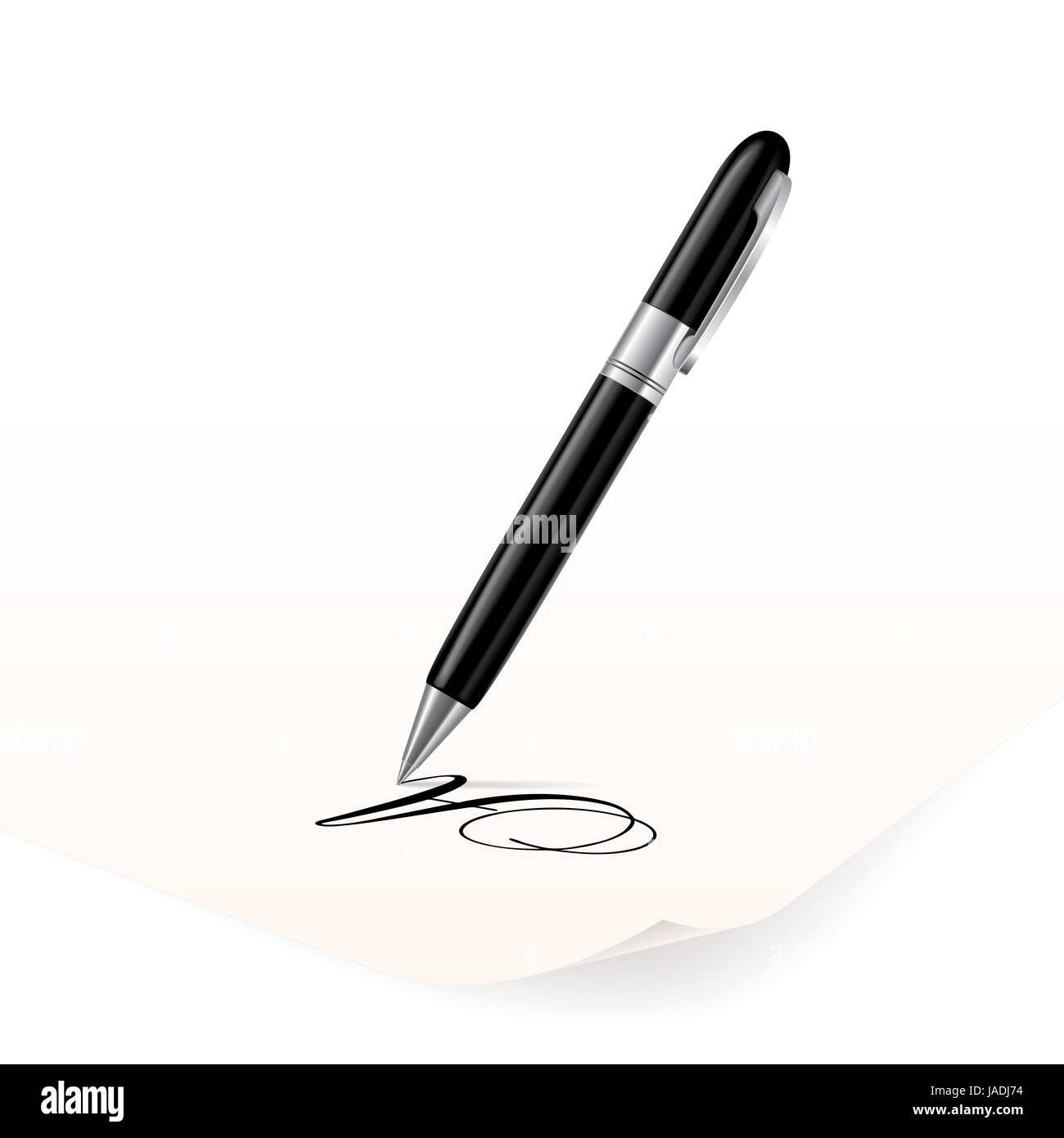 Vector image of black pen writing on paper Stock Photo - Alamy