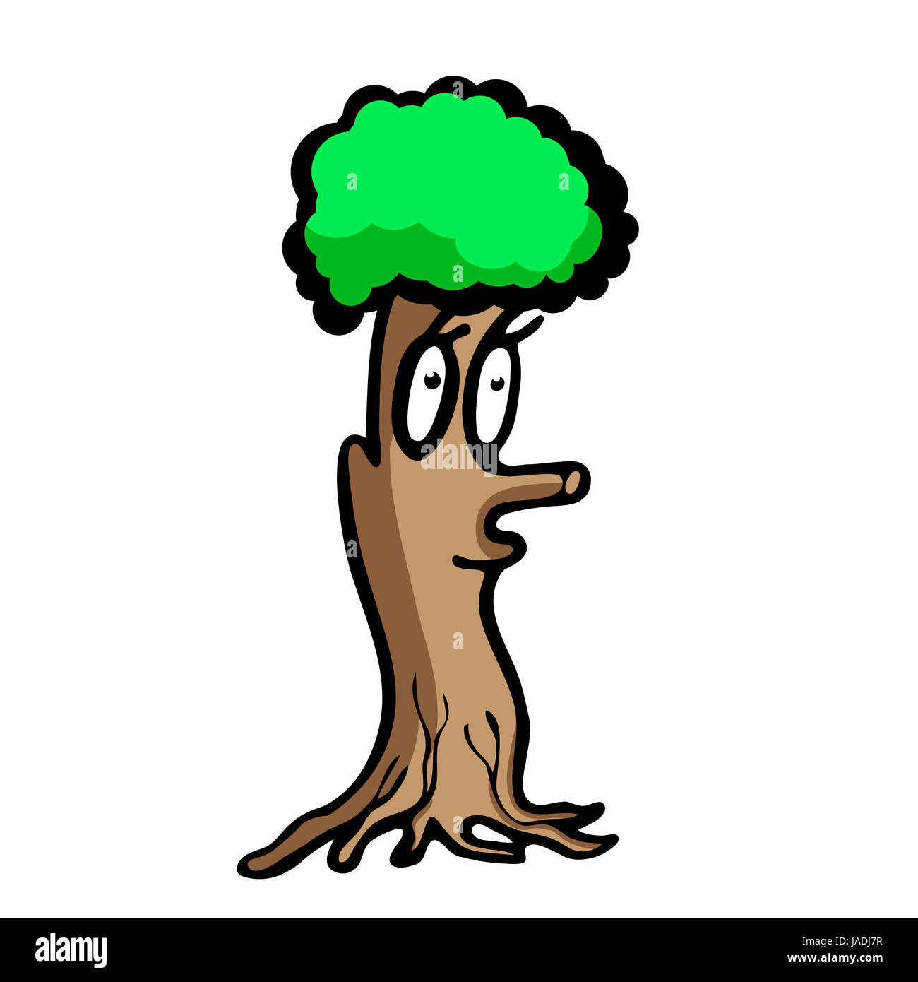 Funny tree. Illustration on white background for creative design Stock ...