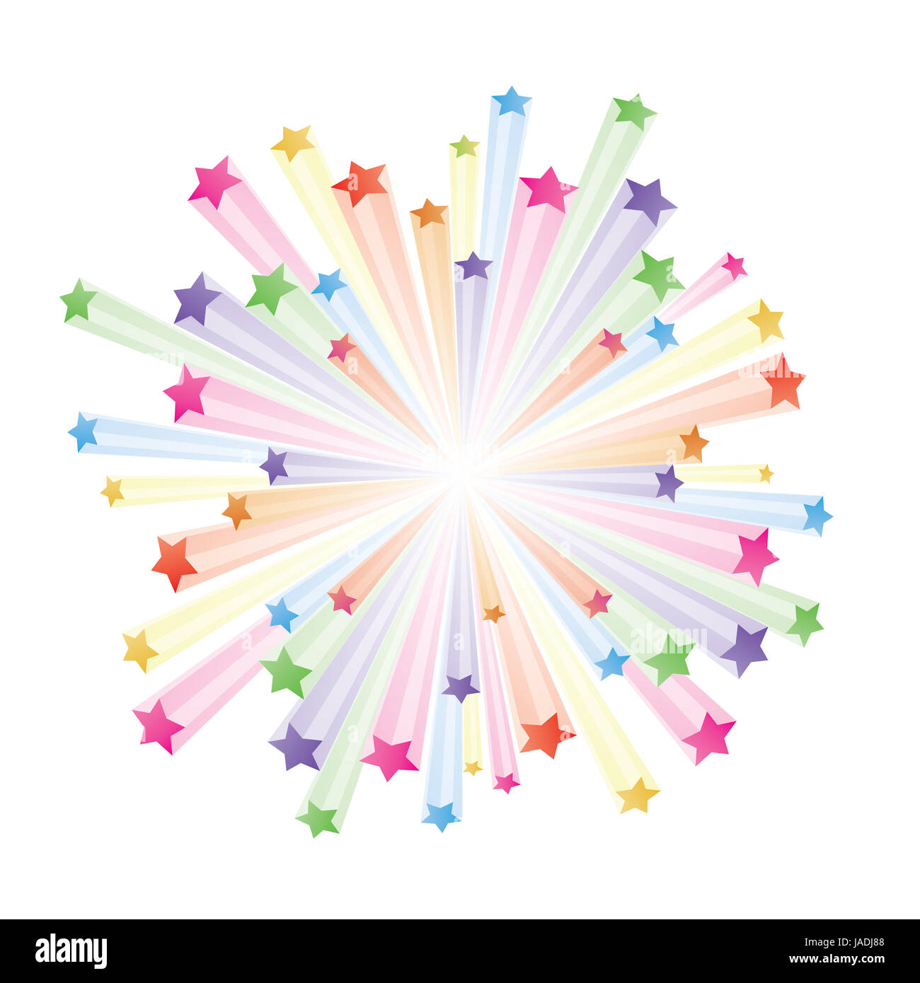 Vector illustration of colorful stars explode on white background Stock ...