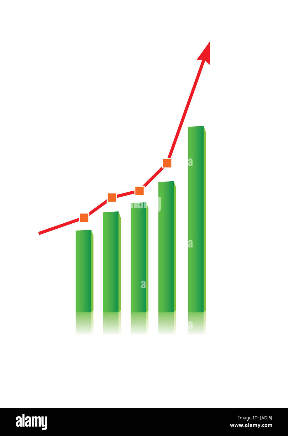 Illustration of growing bull trend chart on white background Stock ...