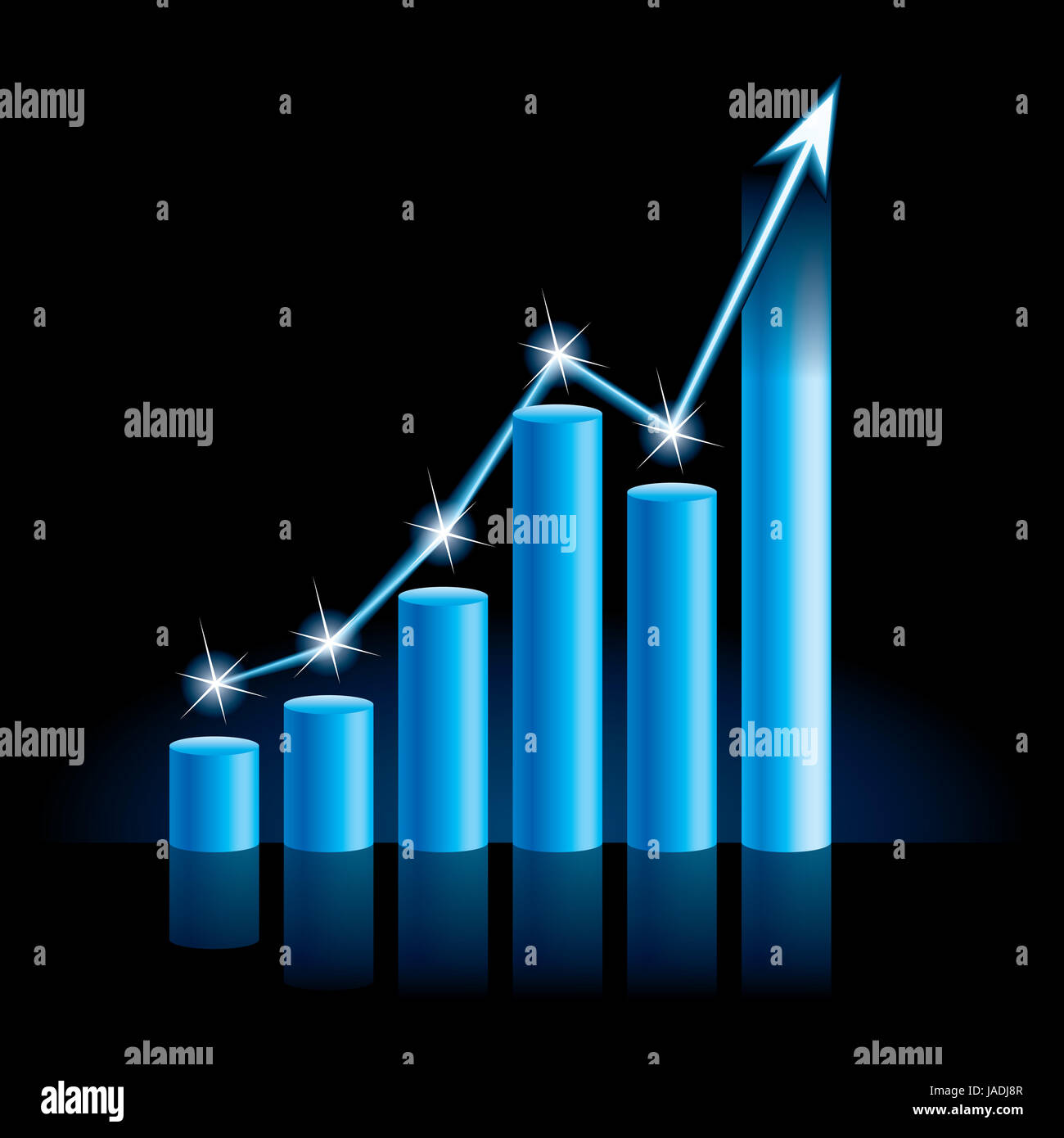 Illustration of growing bull trend chart Stock Photo - Alamy
