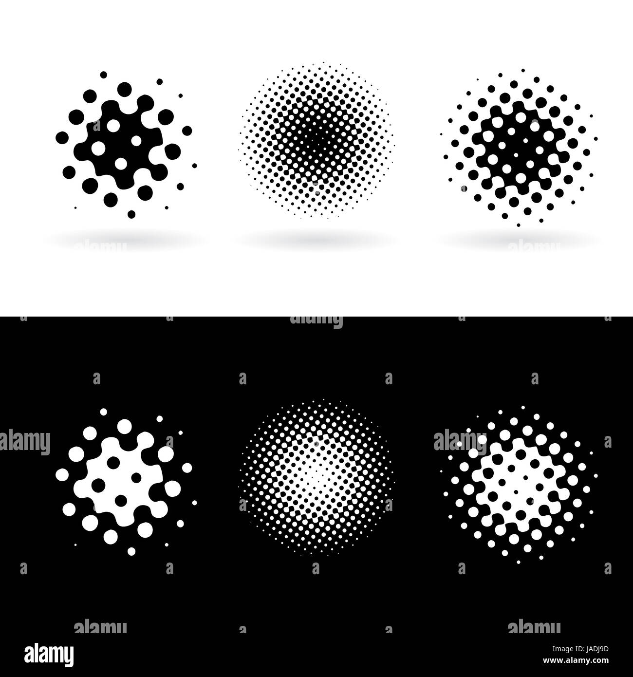 Background with black and white round spots. Vector Illustration Stock ...