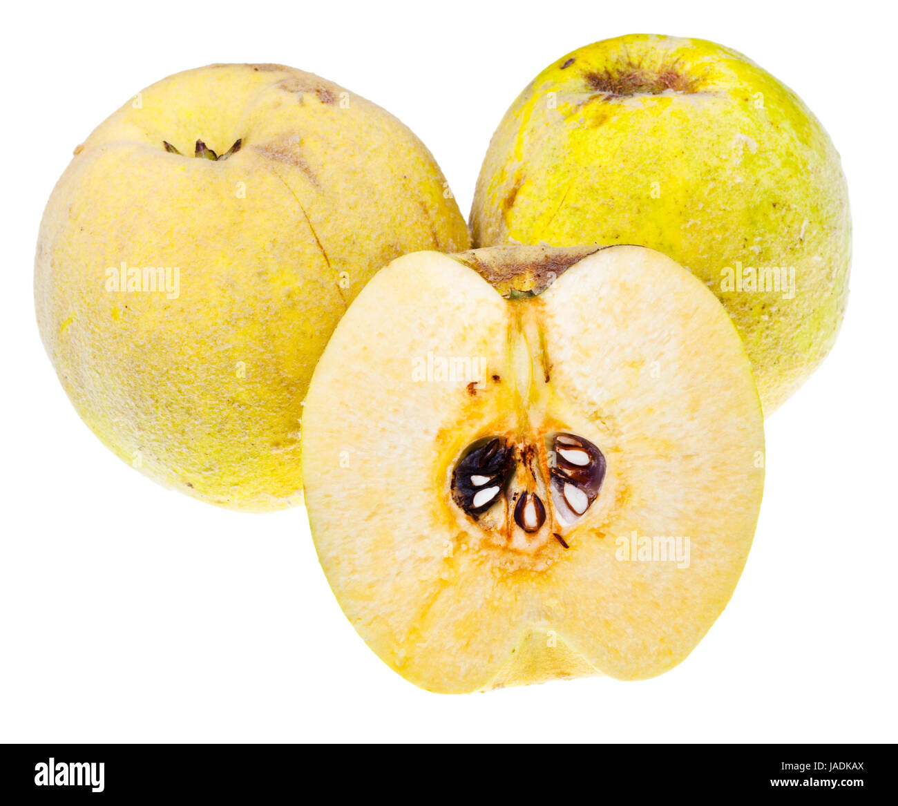 yellow ripe quince isolated on white background Stock Photo - Alamy