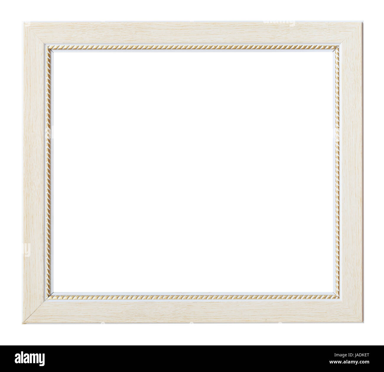 white flat horizontal picture frame with cutout canvas isolated on ...