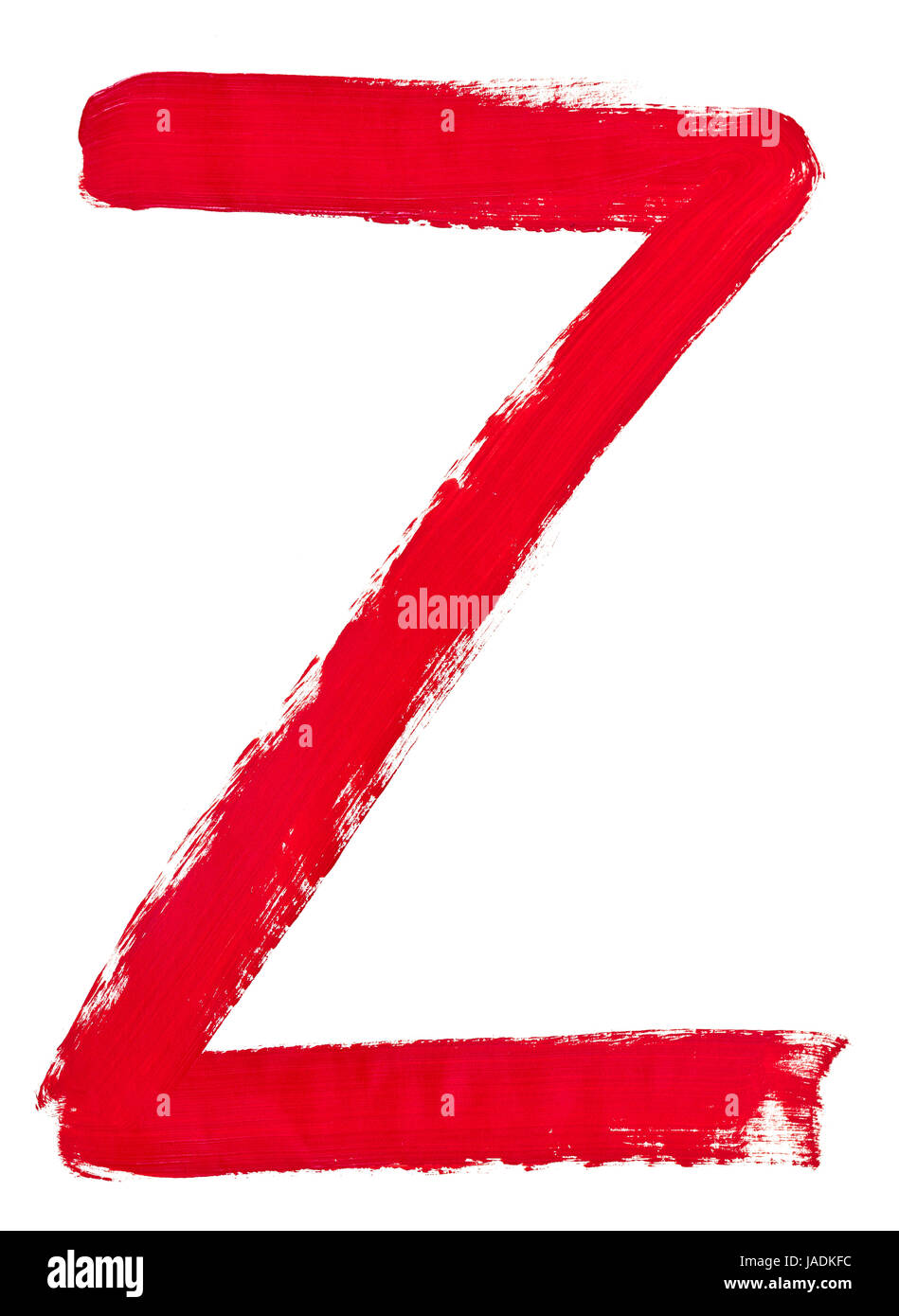 capital letter z hand painted by red brush on white background Stock ...