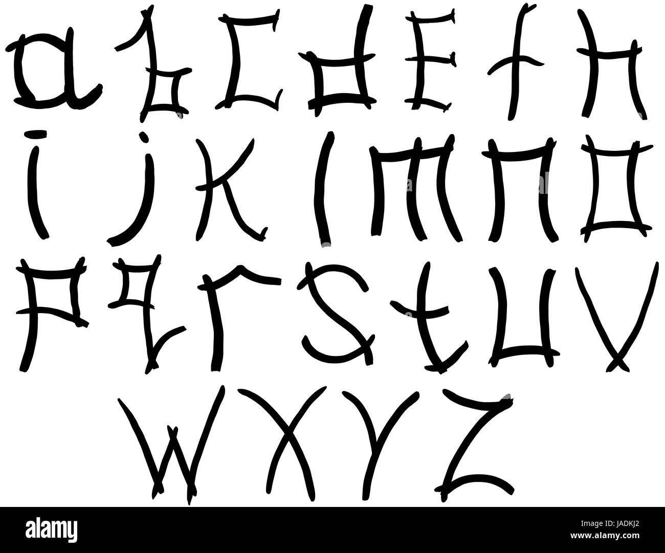 Different Handwriting Styles Alphabet