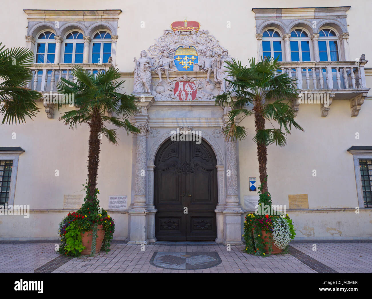 portal of the castle porcia in spittal / drau / oberkärnten Stock Photo ...