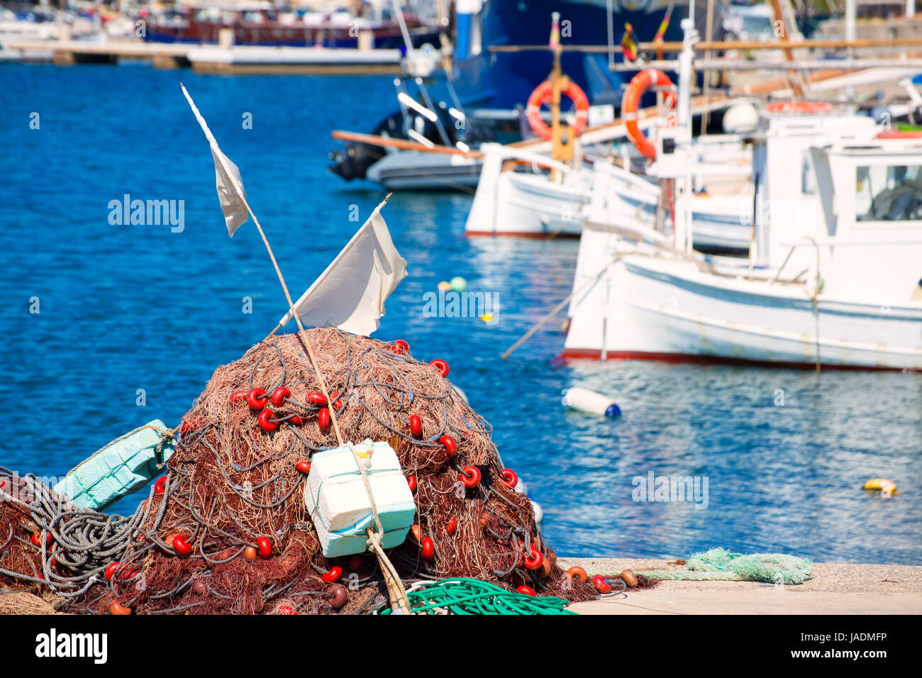 Fishing tackle in Formentera Mediterranean Balearic islands of Spain ...