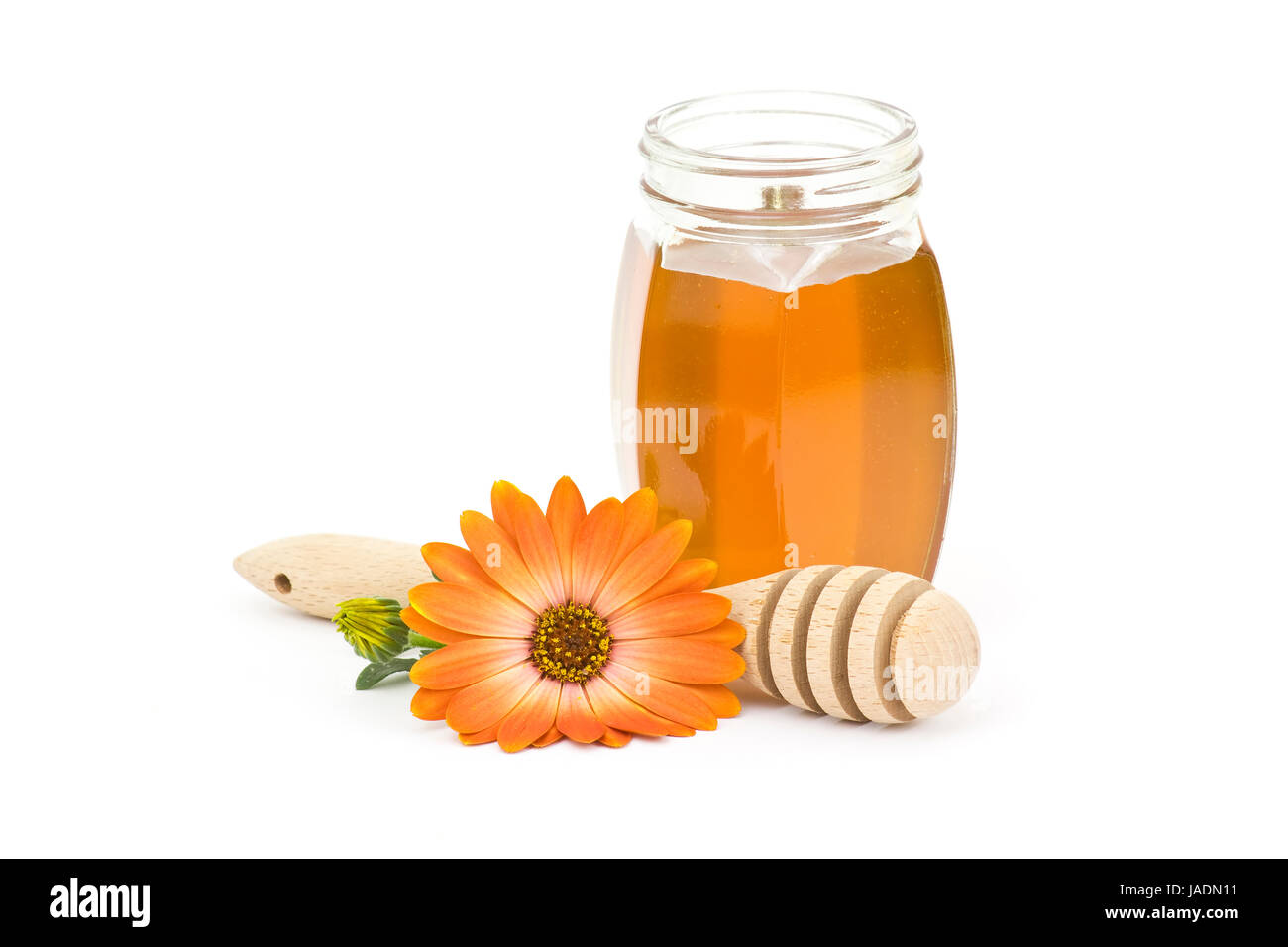 honey and flower on white background Stock Photo - Alamy