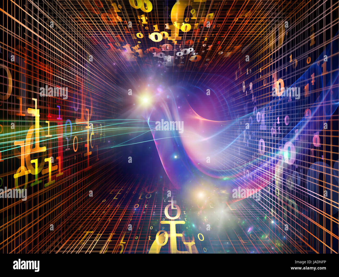 Number Tunnel series. Abstract design made of colorful numbers and ...