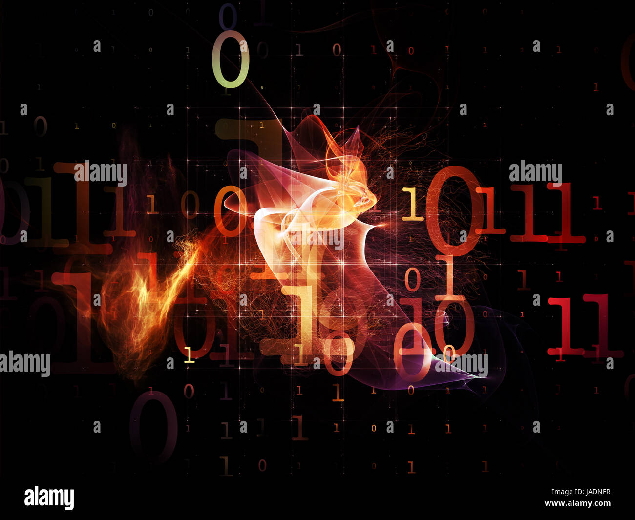 Number in Space series. Artistic abstraction composed of numbers ...