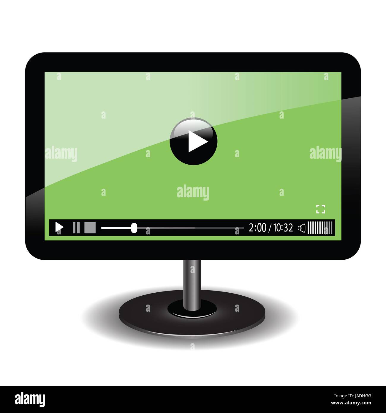 colorful illustration with monitor with web video player Stock Photo ...